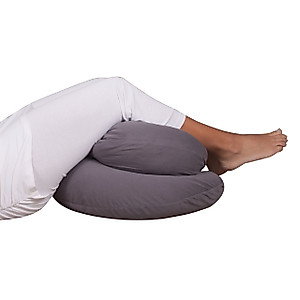 Leachco Snoogle Mini Chic Jersey - Compact Side Sleeper Pregnancy Pillow - Sky Gray