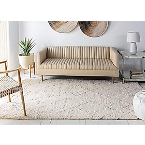 SAFAVIEH Casablanca Shag Collection 8' x 10' Ivory / Black CSB914A Handmade Moroccan Boho Premium Wool 1.2-inch Thick Area Rug