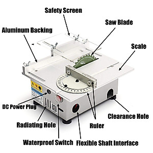 BACHIN Upgrade Version Table Saw Mini Precision Saws DIY Wood Working Lathe Polisher Drilling Machine for Handmade Wooden Model Crafts, Printed Circuit Board Cutting