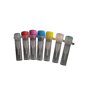 D005-0.5ml colour screw cap for vertical sample freeze tube with ten colour insert cap, chain cap or without chain cap (100 Natural Color chain-less)