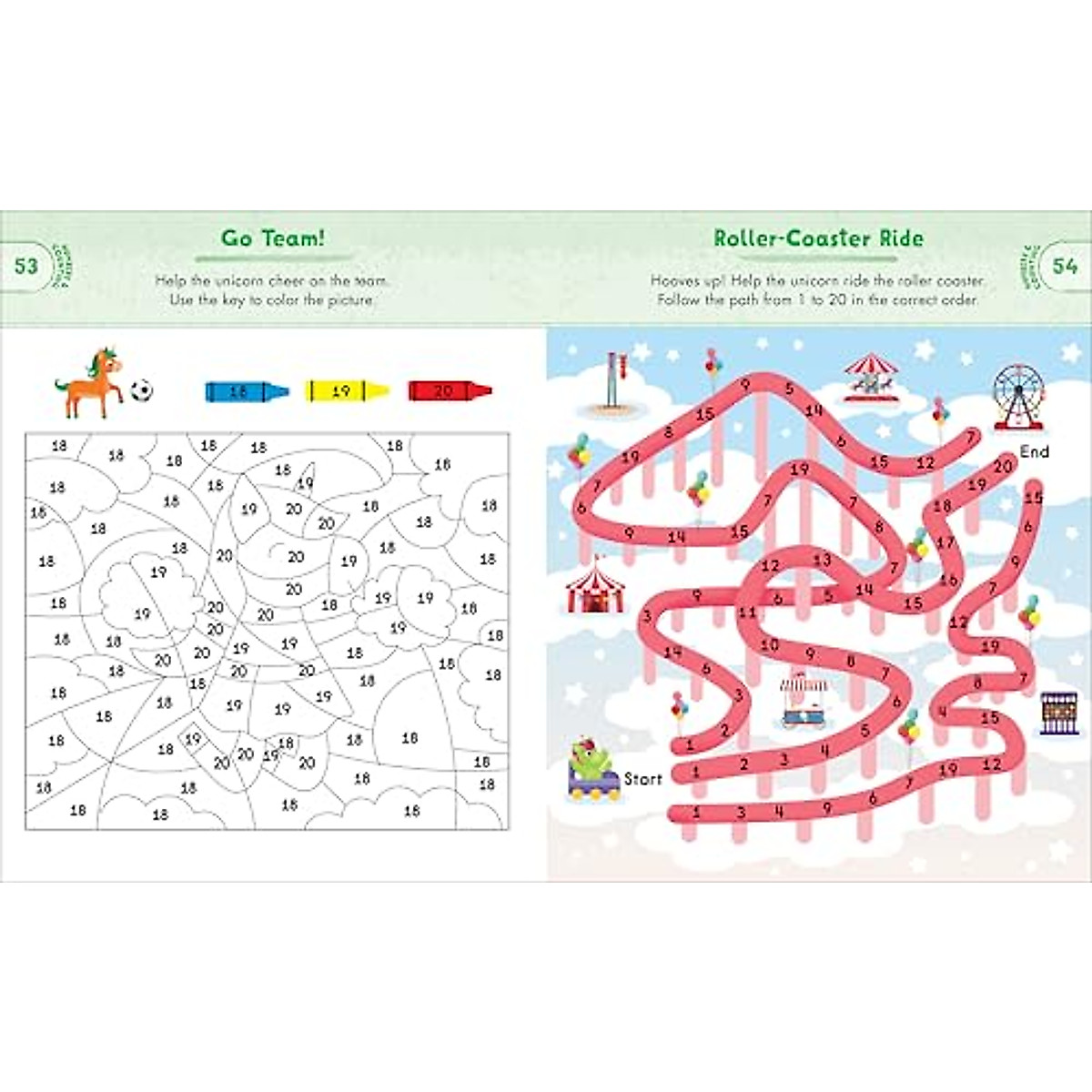 Kindergarten Activity Book Unicorns: 75 Games to Practice Early Reading, Writing, and Math Skills (School Skills Activity Books)