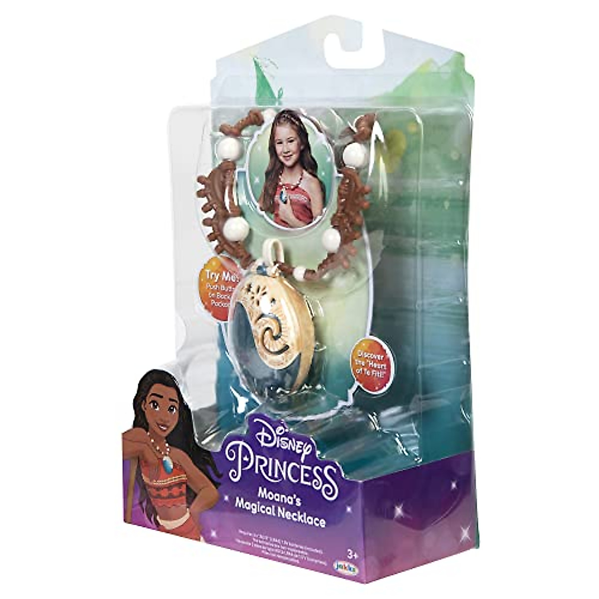 Disney Princess Disney Moana Necklace Light Up Magical Seashell Heart of Te Fiti