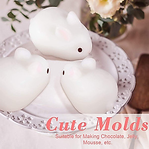 3D Easter Rabbit Cake Mold Bunny Silicone Soap Mold for French Dessert Chocolate Candy Mousse Brownie Jelly Ice Cream Chiffon Cheesecake Fondant Resin Candle Making Mold Easter Decoration