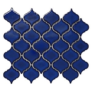 Tenedos Premium Cobalt Blue 2 Inch Lantern Glossy Porcelain Mosaic Tile Backsplash for Kitchen, Bathroom Shower, Pool Tiles (20 Sheets)