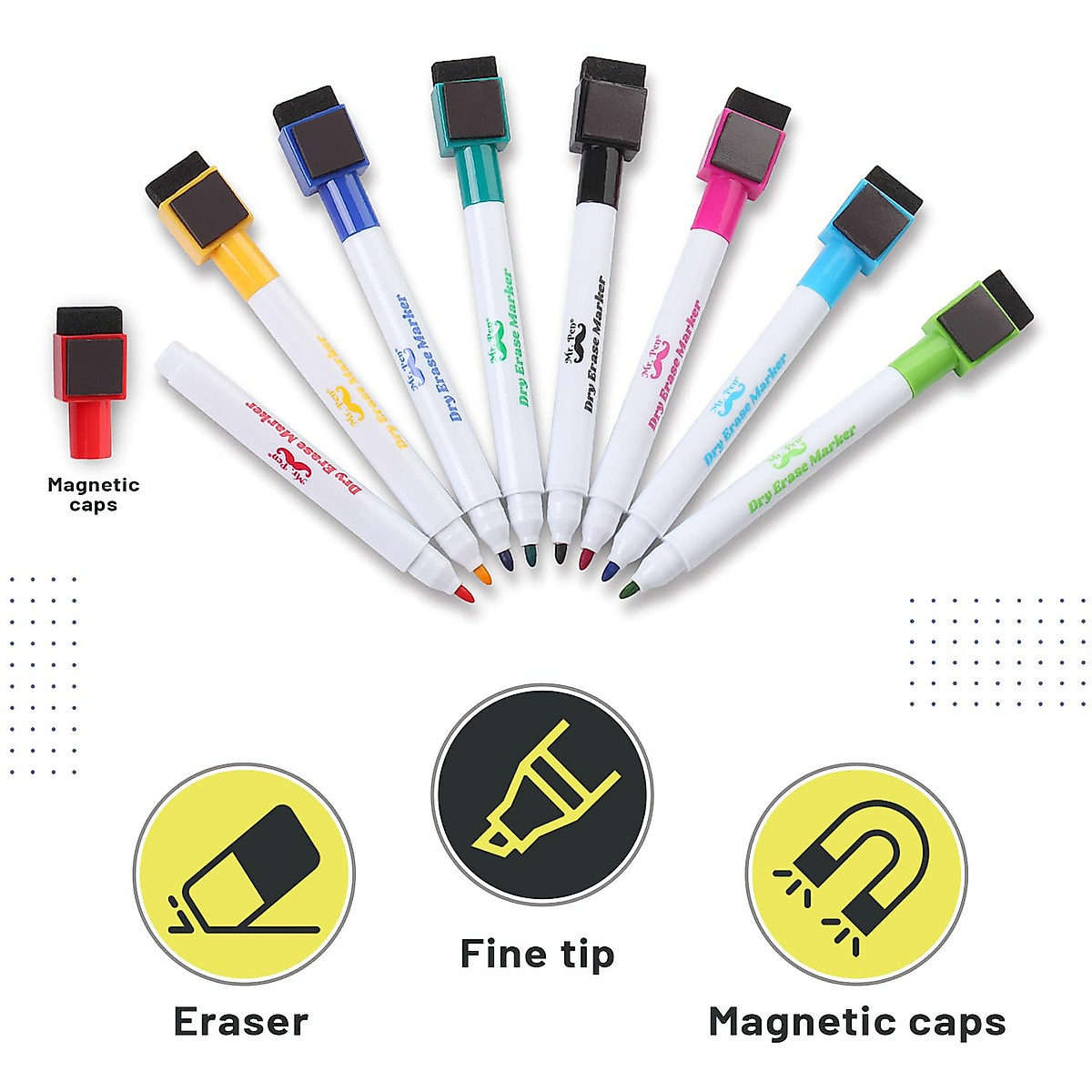 Mr. Pen- Dry Erase Whiteboard, 12.5" X 9.5", Small White Board, Dry Erase Board, Whiteboard with 8 Dry Erase Markers, Small Dry Erase Board, Whiteboard, White Board Dry Erase, Magnetic Dry Erase Board