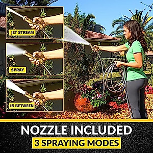 Bionic Steel PRO Garden Hose - 304 Stainless Steel Metal 25 Foot Garden Hose – Heavy Duty Lightweight, Kink-Free, and Stronger Than Ever with Brass Fittings and On/Off Valve – 2023 Model