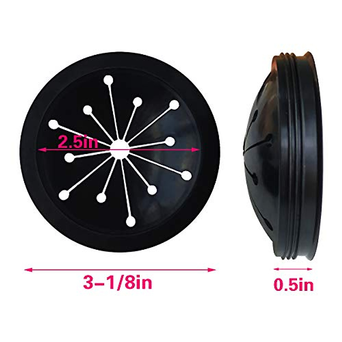 3 Pcs Garbage Disposal Splash Guards Sink Baffle Disposal Replacement Multi-Function Drain Plugs Food Waste Disposer Accessories for Whirlaway, Waste King and GE Models (3-1/8 Inch)