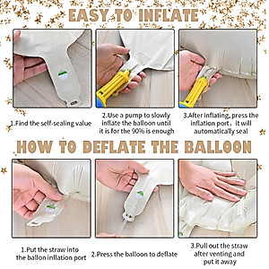 40 Inch Cream OH BABY Balloons, Beige Large Letter Balloons Foil Helium Balloons, Mylar Big Beige Alphabet Balloons, Cream Balloon Letters for Baby Shower Gender Reveal Party Decorations