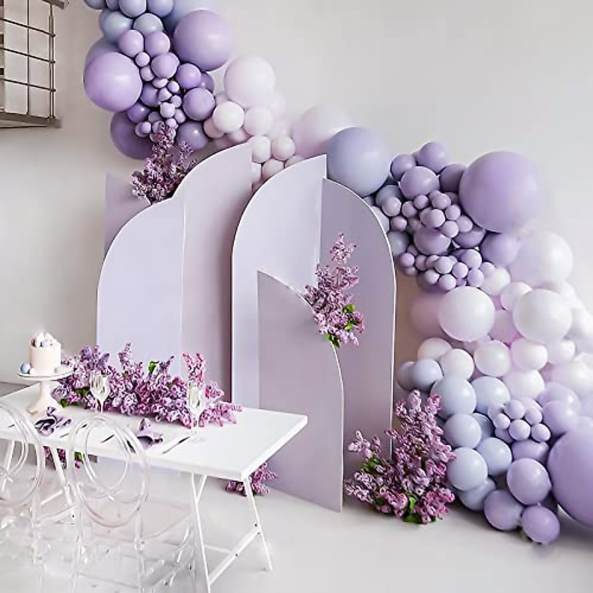 RUBFAC 87pcs Pastel Purple Balloons Different Sizes 18 12 10 5 Inches for Garland Arch, Premium Purple Latex Balloons for Birthday Party Wedding Baby Shower Bridal Shower Decorations