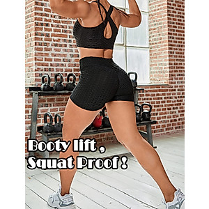 KIWI RATA Women's High Waisted Yoga Shorts Sports Gym Ruched Butt Lifting Workout Running Hot Leggings