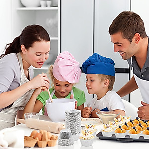 Aluminum Foil Baking Cups, Mateebake 4 Oz Disposable Ramekin Aluminum Cupcake liners, Silver Foil Baking Cups Muffin Liners for Cupcake, Baking, Egg Tart, Pudding, Creme Brulee (150 Pcs)