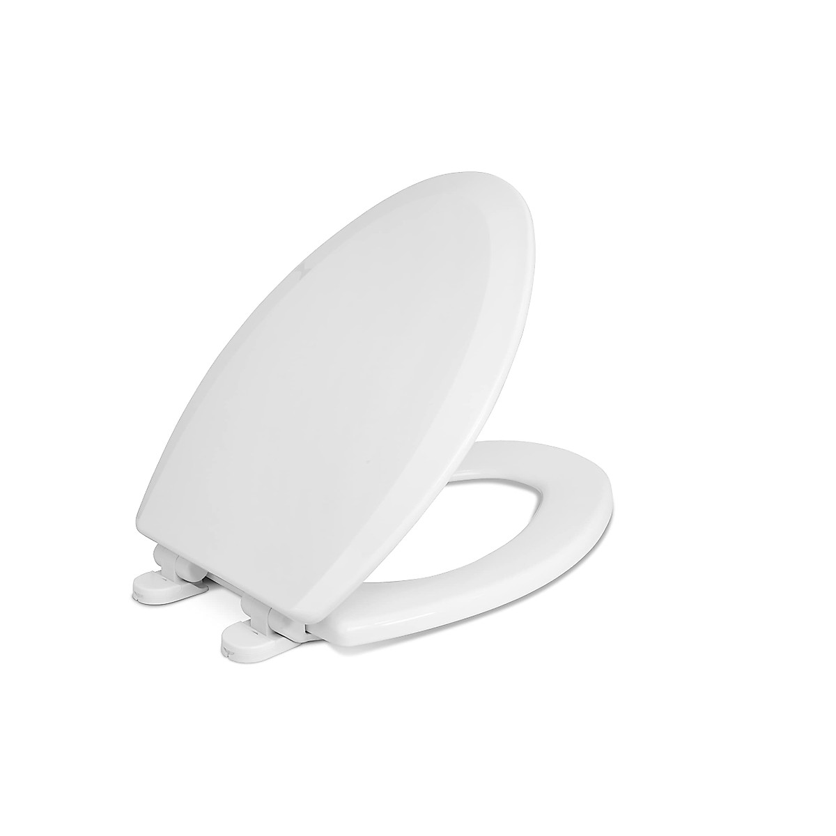 Centoco Elongated Toilet Seat Soft Close, Closed Front with Cover, Molded Wood, Made in the USA, 900SC-001, White