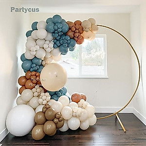 Blue Brown Tan Balloon Garland Kit Dusty Blue White Sand Dark Brown Coffee Beige Latex balloons Boho Balloon Arch for Neutral Teddy Bear Baby Shower Birthday Western Party Decoration