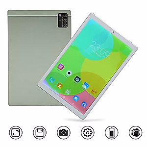 Laptop Tablet, 2560x1600 IPS 10.1 Inch Tablet HiFi Speakers 6GB RAM 128GB ROM 8 Cores CPU for Office (US Plug)