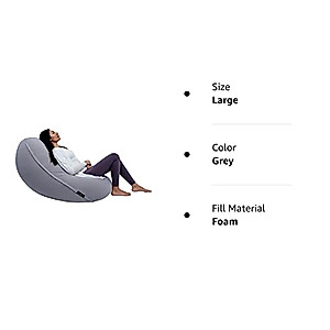 Moon Pod Adult Beanbag Chair, Gray – The Zero-Gravity Bean Bag Chair for Stress, Comfort, and All Day Deep Relaxation – Ultra Soft and Ergonomic Support for Back and Neck – for The Whole Family