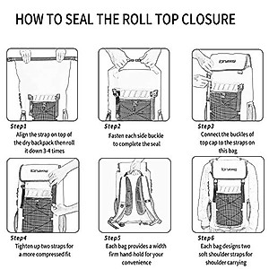 IDRYBAG Roll Top Waterproof Backpack for Men, Floating Dry Backpack Waterproof 25L/45L, Dry Bag Backpack for Outdoor Activities Kayaking, Canoeing, Boating, Hiking, Camping