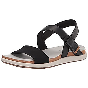 Clarks womens Eliza Mae Sandal, Black Textile, 8.5 US