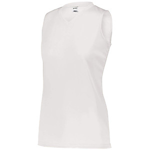 Augusta Sportswear Ladies Sleeveless Wicking Attain Jersey, White, S