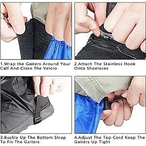 Luwint Waterproof Kids Leg Boot Gaiters - Hiking Hunting Climbing Gear for 6-12 Yrs Old Girls Boys (Navy)