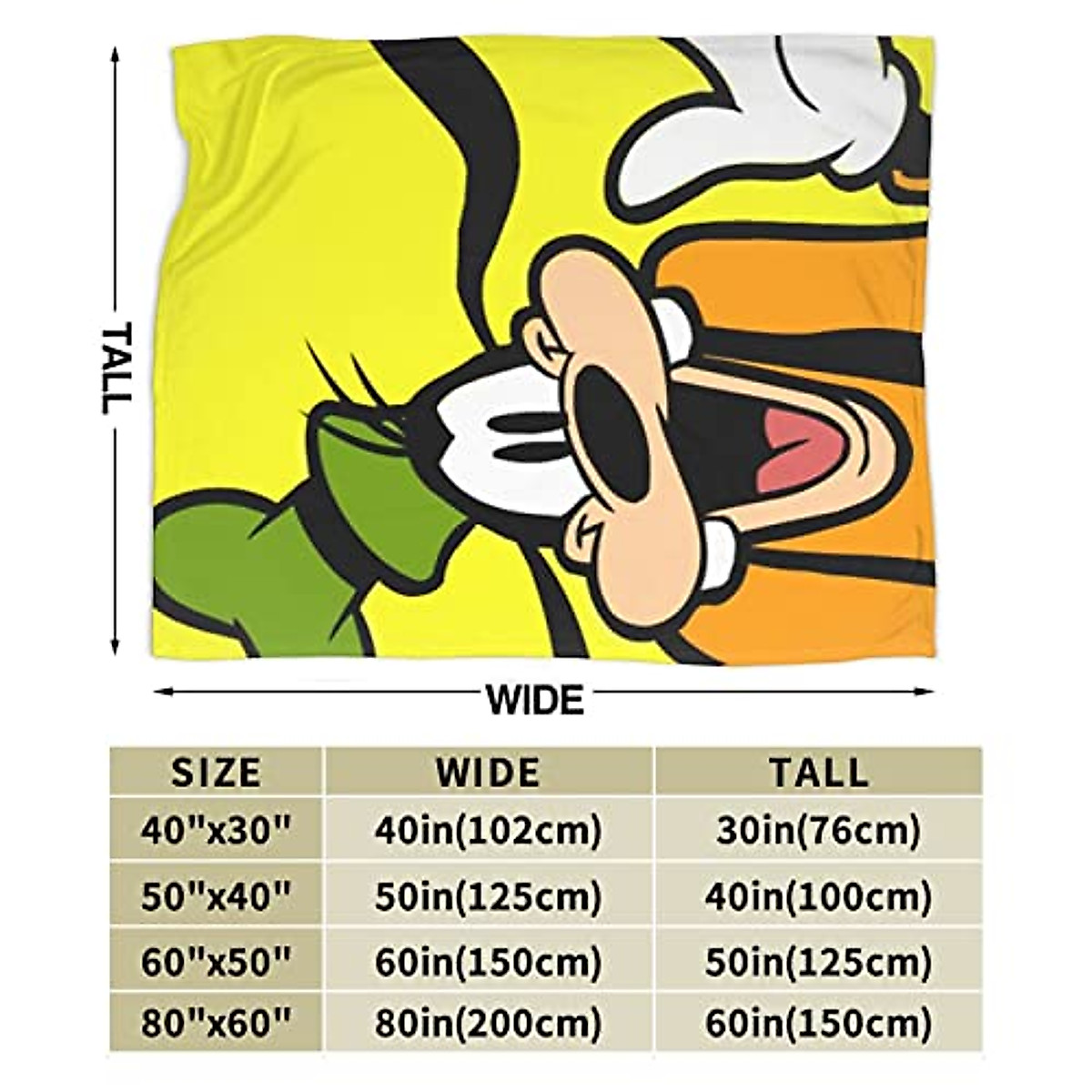 Cartoon Printing Flannel Super Soft Throw Blanket for Kids Adults,Comfortable and Warm for Sofa Bed Bedroom Living Room Camping Travel (Yellow) 80"X60"