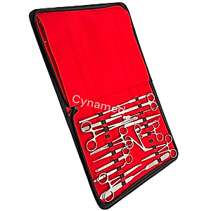 157 Pcs Advanced Dissection SET For Anatomy & Biology Students With 1 SCISSORS ! FORCEPS ! HEMOSTAT-! Blades - Case - Lab Veterinary Botany Stainless Steel Set For Frogs Animals etc