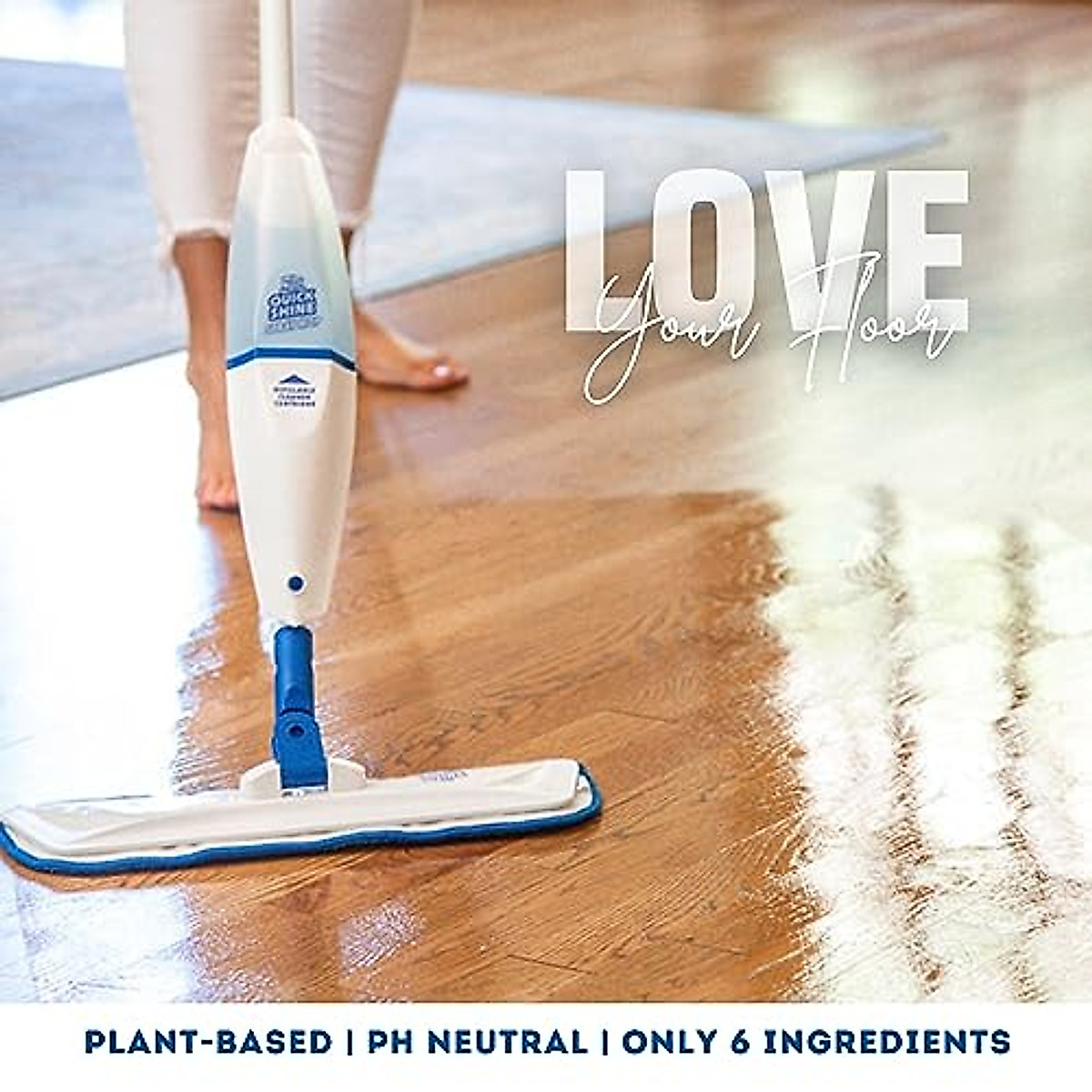 Quick Shine Multi Surface Floor Cleaner 64oz | Plant-Based, Ready to Use, Dirt Dissolving, Streak Free, No Rinse | Use on Hardwood, Laminate, Luxury Vinyl Plank, Tile & Stone | Safer Choice