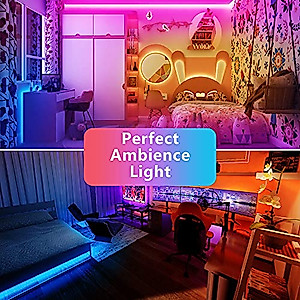 60ft Bluetooth LED Strip Lights,SMD 5050 Music Sync LED Lights Strip,RGB Color Changing LED Lights with Remote,Smart Phone APP Control,LED Lights for Bedroom,Ceiling,Room DIY(APP+Remote +Mic/60ftx1)