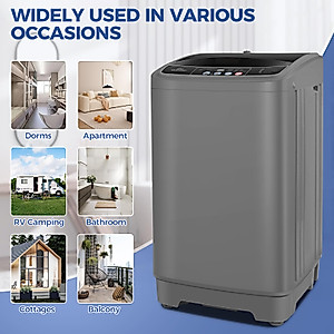 Nictemaw Portable Washing Machine 17.8Lbs Large Capacity Portable Washer Machine with 10 Programs and 8 Water Levels Selections, 2.4 Cu.ft Small Washing Machine for Apartment, Home, Dorms, Rv