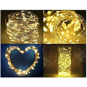 MAOGOO 2 Pack Solar Light String, Solar Copper Wire Light String 33 Feet 100 Led Small Lights,Starry Sky Outdoor Waterproof, Suitable for Home, Garden, Terrace, Wedding and Party (Warm White)