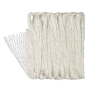 SHOUWAN Decoration Fishing Net 7ft ×14.7ft for Pirate,Hawaiian Nautical Ocean Mediterranean Party Wall Hanging Natural White Fishnet Decor Table Decorative Netting Living Room Decorar Fish Net