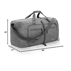 Duffel Bag 65L Packable Duffle Bag with Shoes Compartment Unisex Travel Bag Water-Resistant Duffle Bag(Grey,65L)