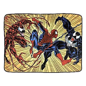 Marvel Spider-Man Maximum Carnage and Venom Flannel Fleece Throw Super Soft Lightweight Fleece Blanket, 45 x 60 Inches