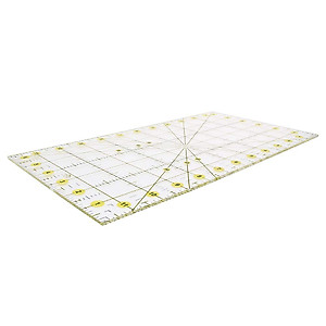 AUTOTOOLHOME Quilting Ruler Acrylic Quilters' Ruler for Easy Precision Cutting Fabric Paper, 6.5" x 12" for Quilting, Sewing & Crafts Template