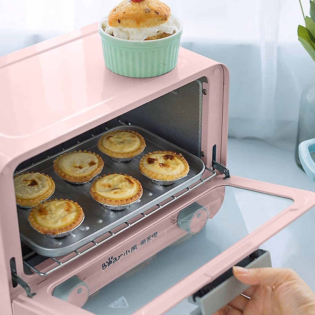 9L Mini Oven,with 800W Adjustable Temperature 50-230 ℃ and 30 Minutes Timer Household Baking Multifunctional Cake Oven