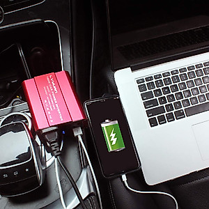 LVYUAN 150W Car Power Inverter 12V to 110V AC Car Charger Adapter with 3.1A Dual USB Car Adapter for Plug Outlet Red