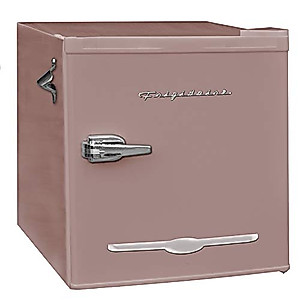 Frigidaire EFR176-CORAL 1.6 cu ft Coral Retro Fridge with Side Bottle Opener. for The Office, Dorm Room or Cabin