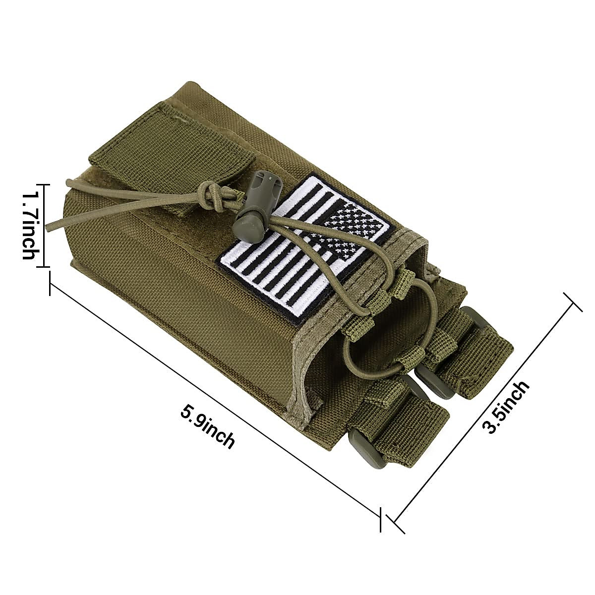 2 Pack Radio Case Radio Holder Molle Tactical Radio Holster Military Heavy Duty Radios Pouch Bag for Baofeng UV-5R F8HP UV-5R GT-3 UV-82 Two Ways Walkie Talkies Compatible with Bags Packs/Duffels