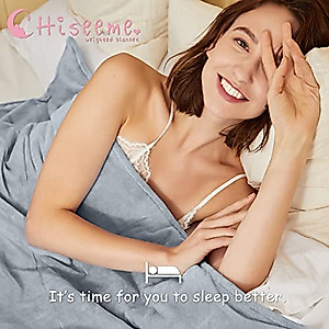 Hiseeme Weighted Blanket for Twin Size Bed (17lbs, 48"x72", Grey) Soft and Luxury Minky Shell with Premium Glass Beads