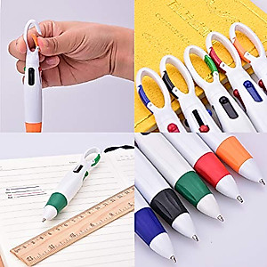 Ancefine 15 Pack 4 Color Retractable Multicolor Ballpoint Pen Shuttle Nurse Pens with Buckle Keychain for Hospital School Supplies Students Kids Gift