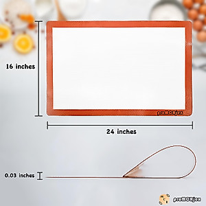 proMCRjex Silicone Baking Mats Full Sheet Non-Stick Cookie Sheet Large Silicon Baking Mat Set (16"x 24" Pack of 2)
