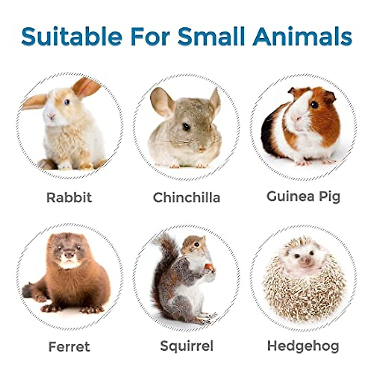 Vannon Top Fill Small Animal Water Bottles for Crate No Drip BPA Free Water Dispenser for Rabbit, Chinchilla, Ferret, Guinea Pigs, Squirrel, Hedgehog