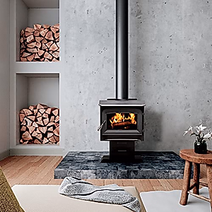 Ashley Hearth AW1120E-P 1,200 Sq. Ft. EPA Certified Pedestal Wood Burning Stove, Black