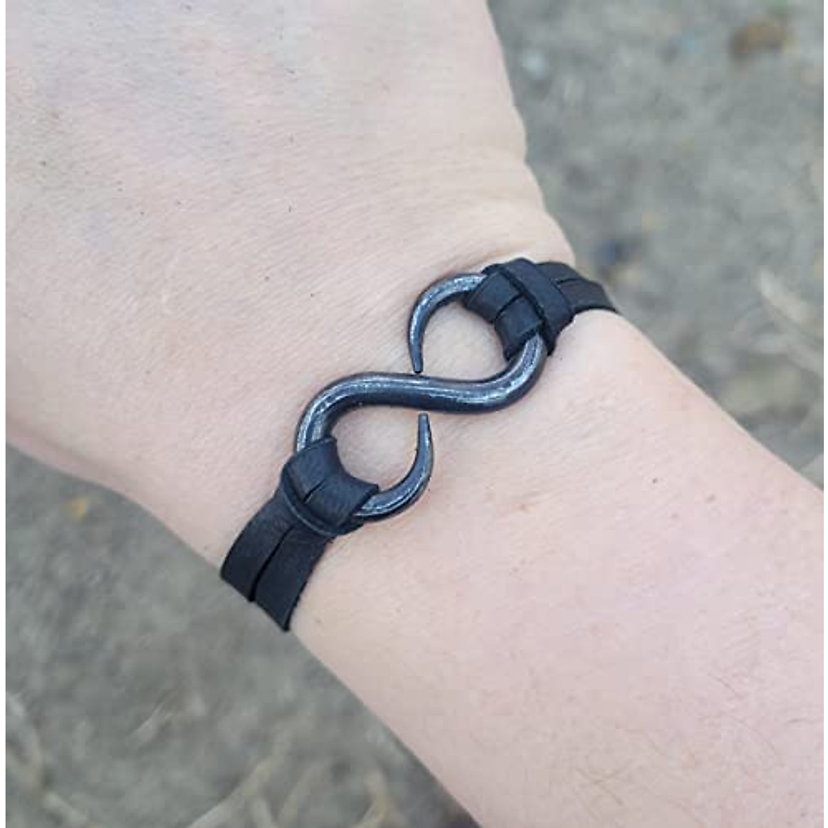 Iron Infinity Bracelet, 6th Anniversary, Iron Anniversary, Gift for Her, Gift for Him, Hand forged Celtic Bracelet, Minimalist.