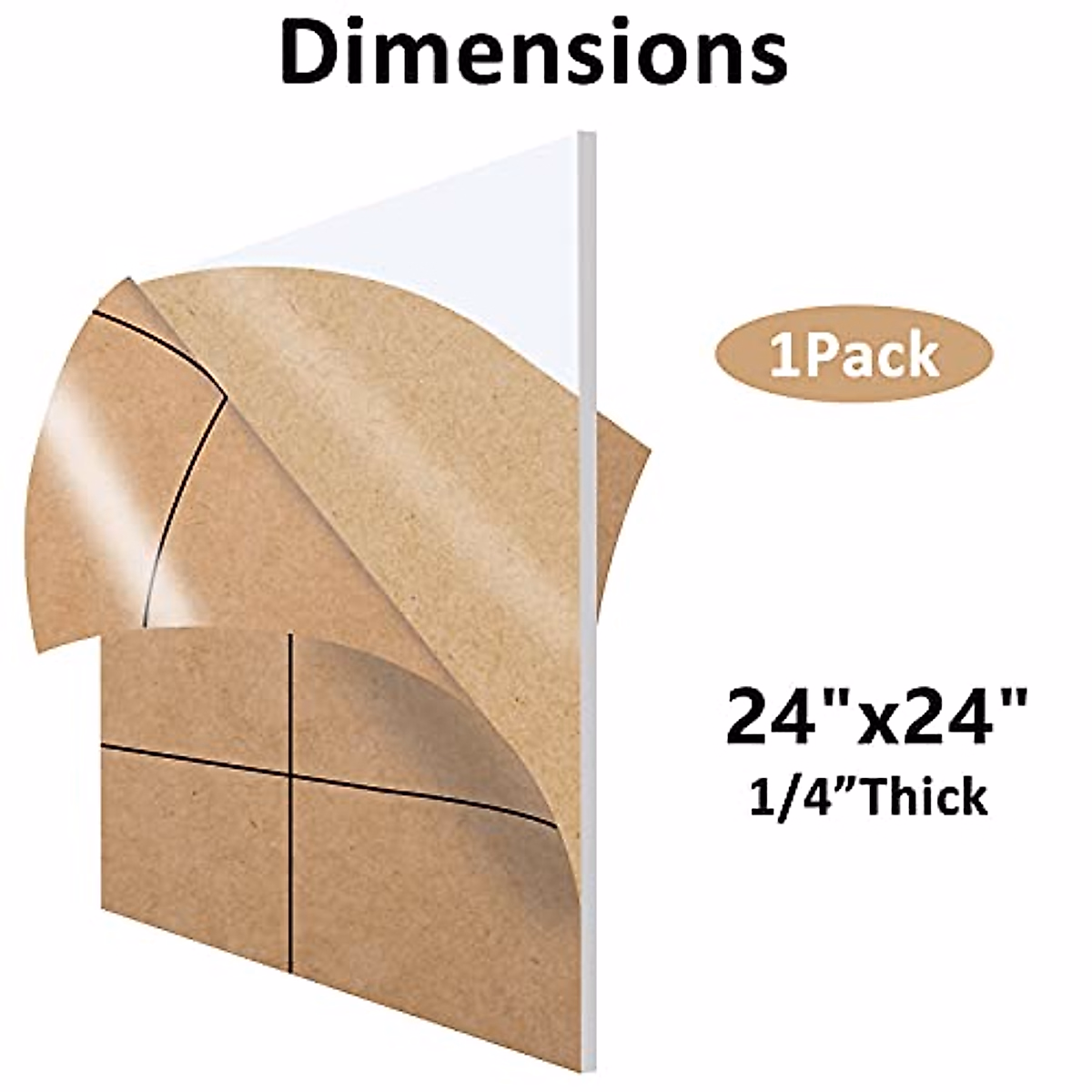 Clear Acrylic Plexiglass Sheet 1/4,Thick 6mm Cast Acrylic Sheet, 24x24 Plastic Acrylic Sheet for DIY Crafts,LED Projects,Baseplates,Tabletop Protector,Shelf,Aquarium Lid,Window Door Replacement Board