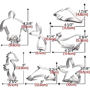 TINGSING Cookie Cutters 13-Piece Under The Sea Cookie Cutter Set with Recipe Booklet, Shark, Whale, Fish, Mermaid Tail, Sea Turtle