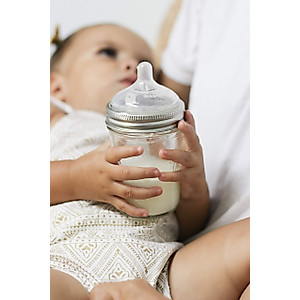 Mason Bottle 8 Ounce Glass Baby Bottles DIY Kit: Convert Your Mason Jars from Home, Non-Toxic, BPA and BPS Free, 100% Made in The USA