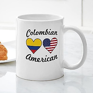 CafePress Colombian American Flag Hearts Mugs Ceramic Coffee Mug, Tea Cup 11 oz