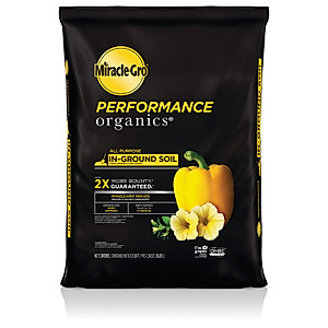 Miracle-Gro Performance Organics All Purpose In-Ground Soil - Organic and Natural Ingredients, Soil for Vegetables, Flowers and Herbs, Feeds for up to 3 Months, 1.3 cu. ft.