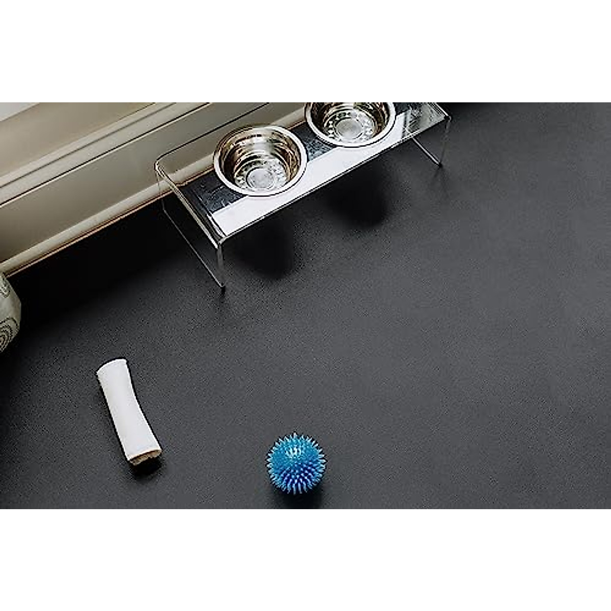 G-Floor for Pets Levant Texture Protective Vinyl Floor Covering for Hardwood, Concrete, and Low-Pile Carpet - 7.5ft x 17ft Slate Grey