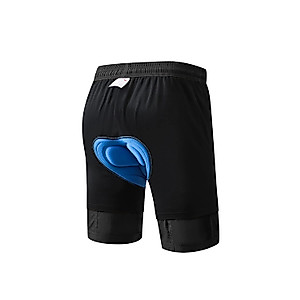 BALEAF Men's Mountain Bike Shorts Loose-fit Bicycle Shorts, Cycling 3D Padded Gel MTB Biking Lightweight SPF 50+ Black Size XL